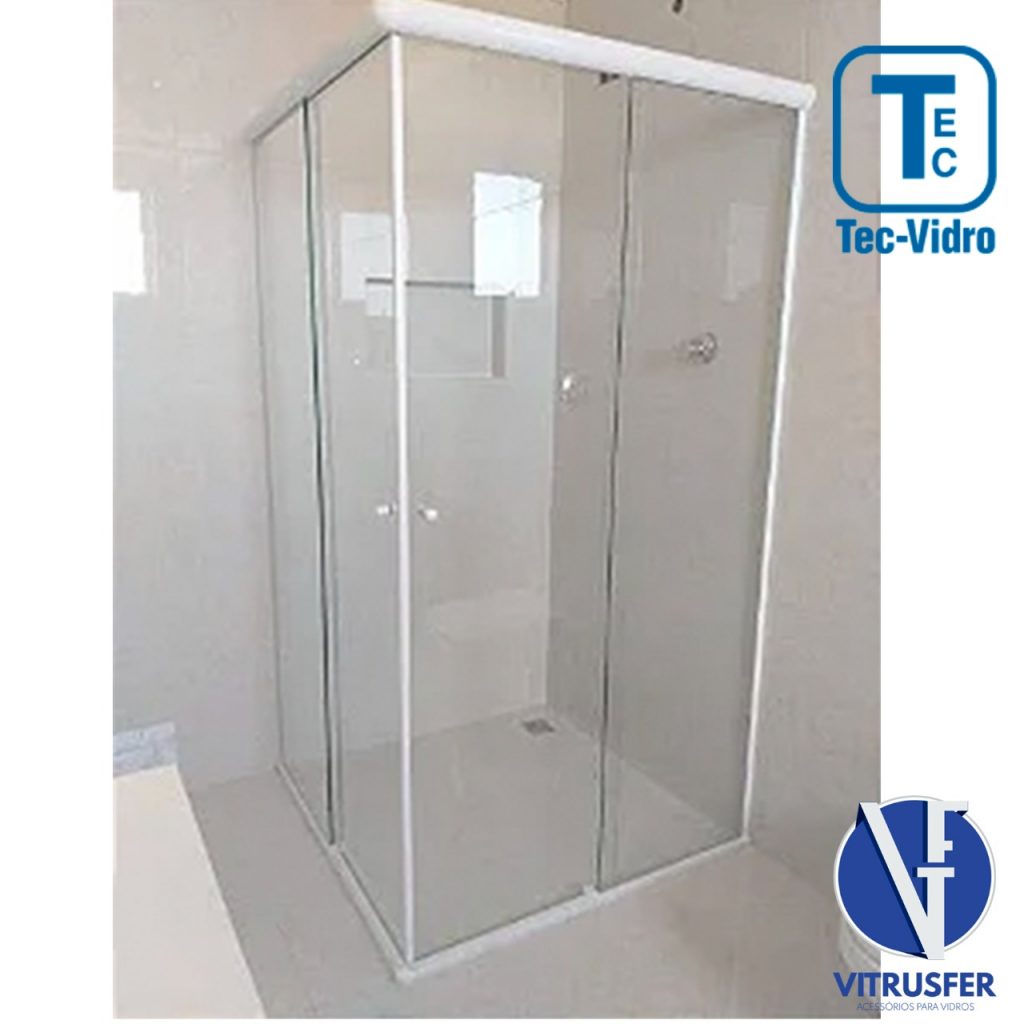KIT BOX PADRÃO R8 CT – TEC VIDRO 090x090x1900 8mm - Vitrusfer
